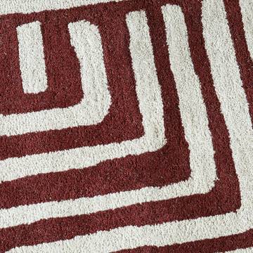 Abstract Swirl Large Sculpted Wool Rug Ochre – Danetti