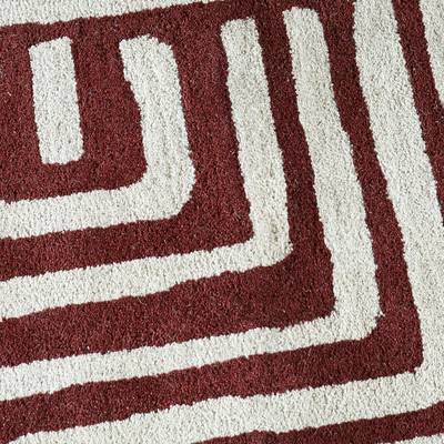 Abstract Swirl Large Sculpted Wool Rug Ochre – Danetti