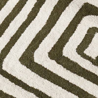 Abstract Swirl Large Sculpted Wool Rug Ochre – Danetti