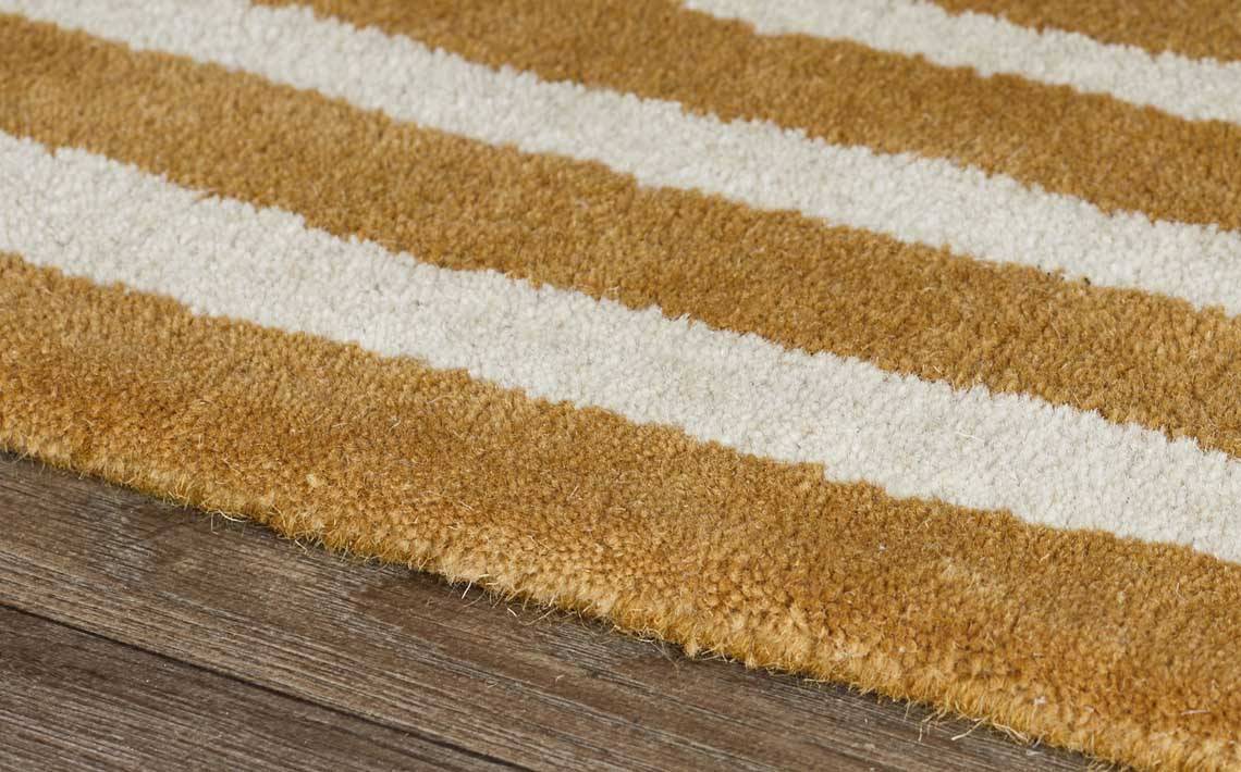 Abstract Swirl Large Sculpted Wool Rug Ochre – Danetti