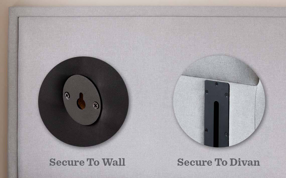 Monica Light Grey Fabric Double Headboard – Danetti