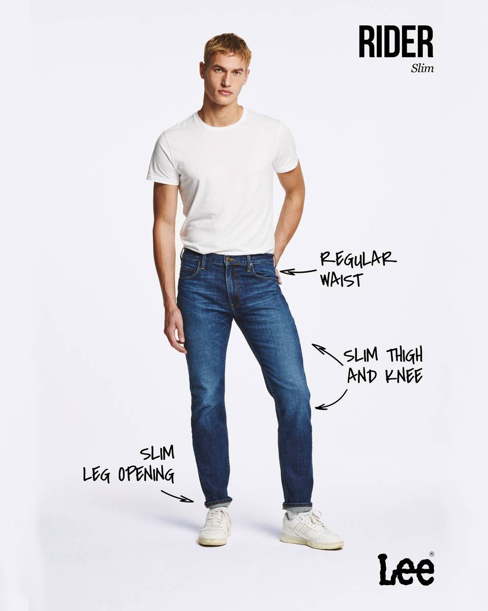 Lee Rider Slim Fit Mens Jeans - Worn In Shadow – JEANSTORE