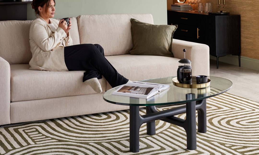 Brixton Glass Coffee Table with Black Wood – Danetti