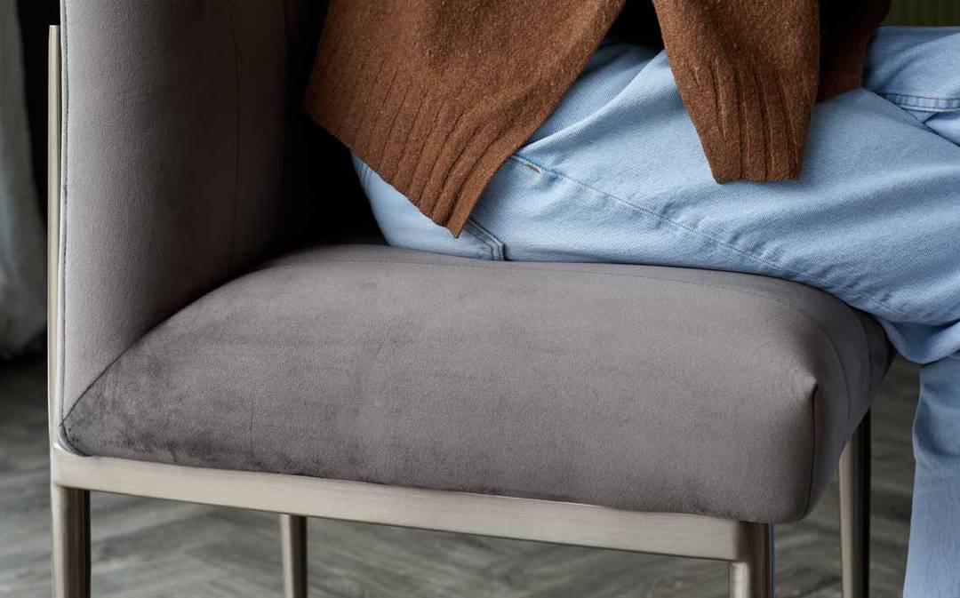 Kendra Brushed Bronze Dining Chair Mocha Velvet - Set of 2 – Danetti