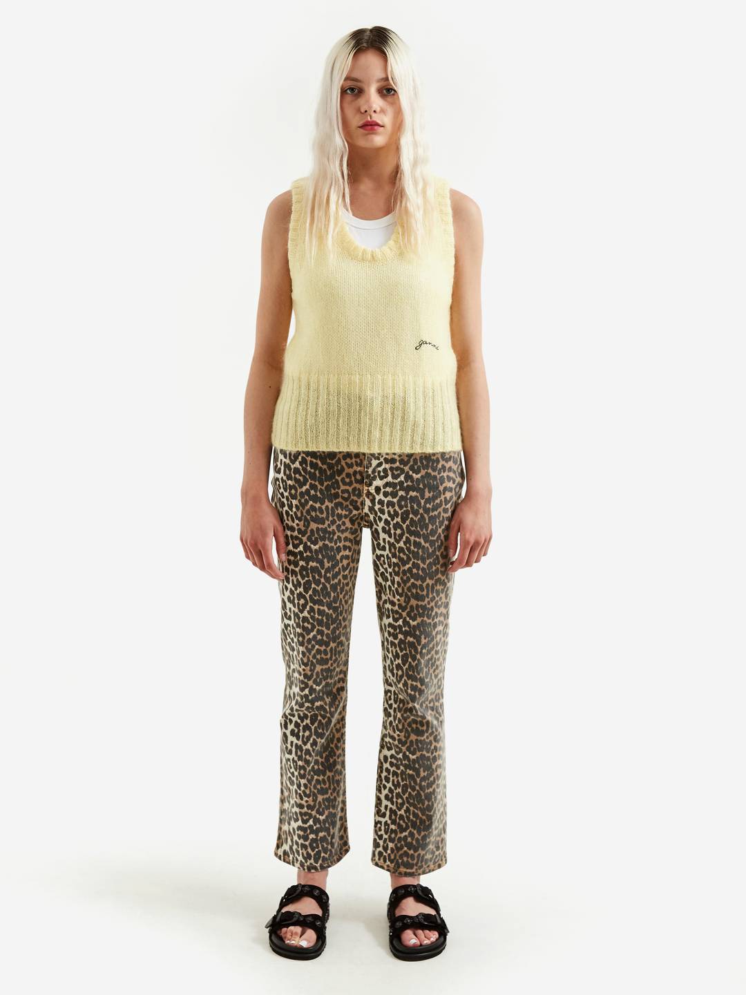 Ganni Print Denim Betzy Cropped Pant - Leopard – Goodhood
