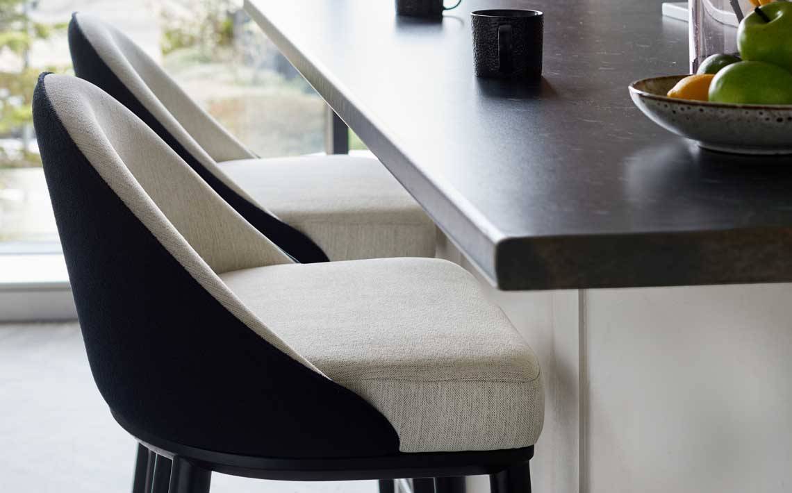 Scarlett black mixed material bar stool – Danetti