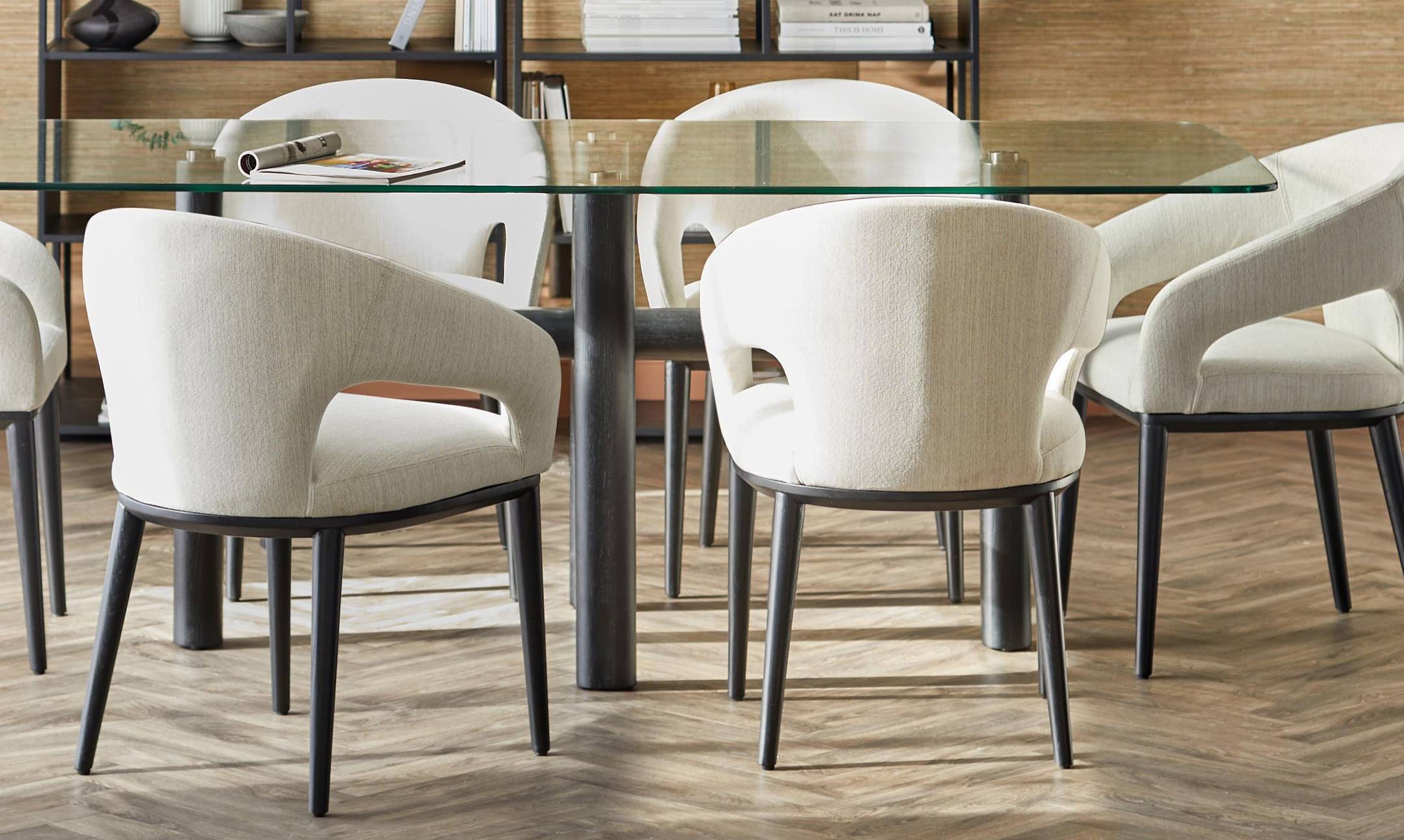 Heath ivory dual tone fabric dining chair – Danetti