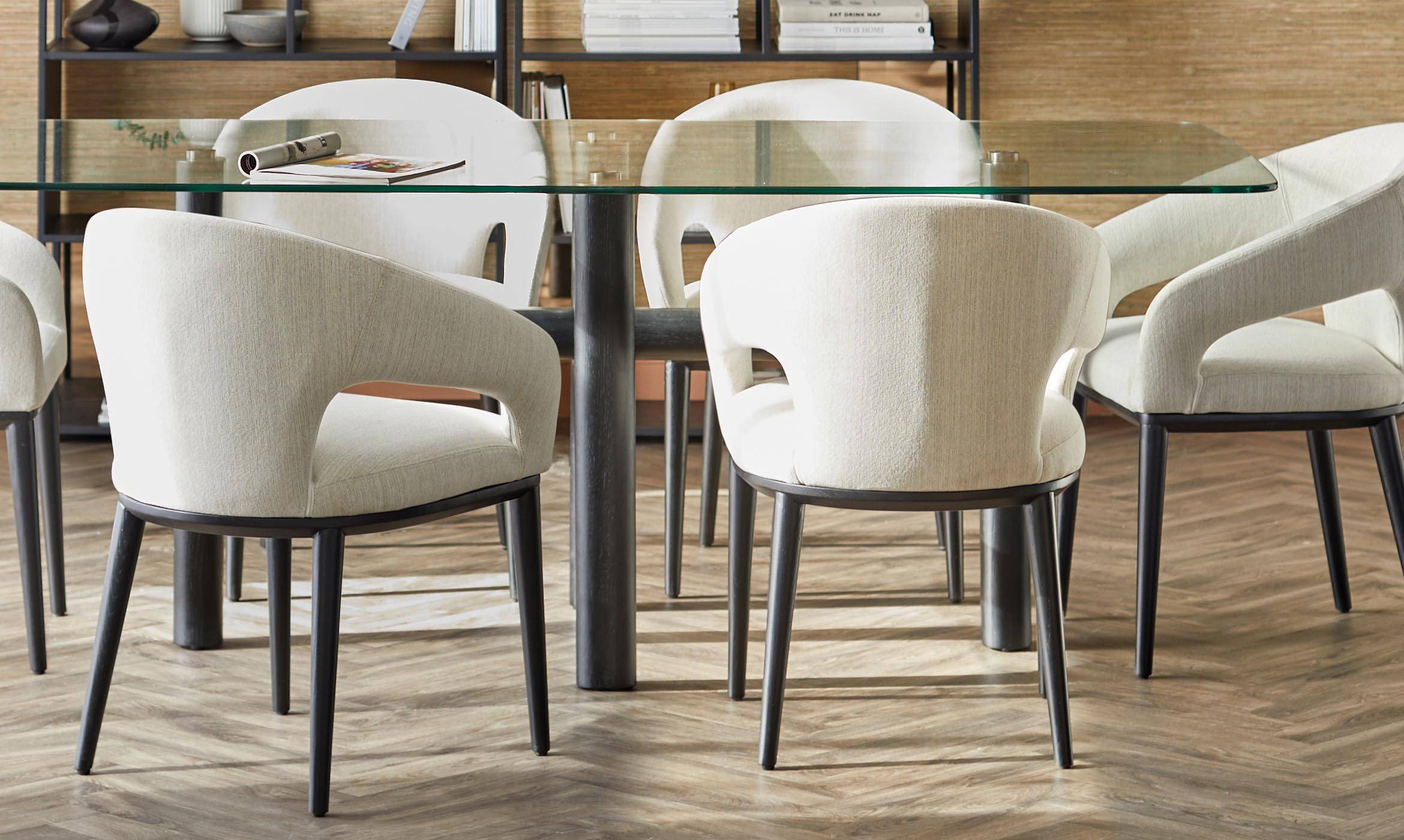 Heath ivory dual tone fabric dining chair – Danetti