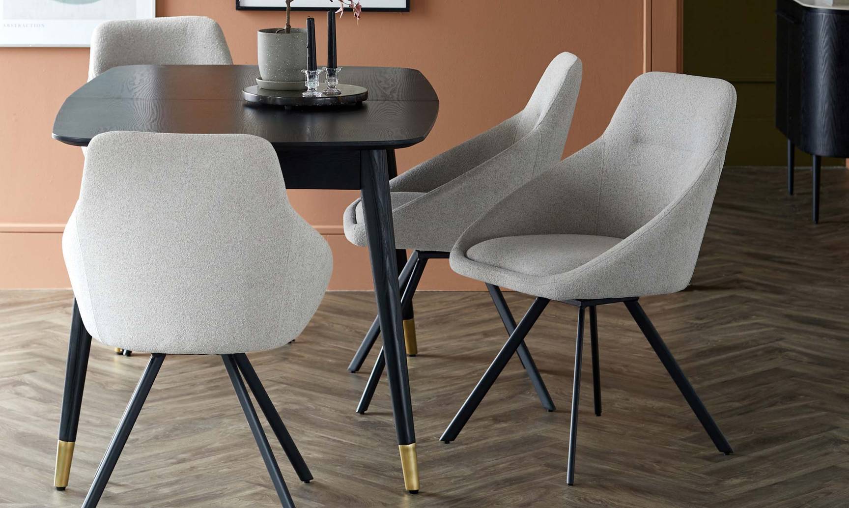 Cleo grey boucle swivel chair – Danetti