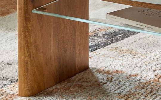 Cara light mango wood marble top coffee table – Danetti