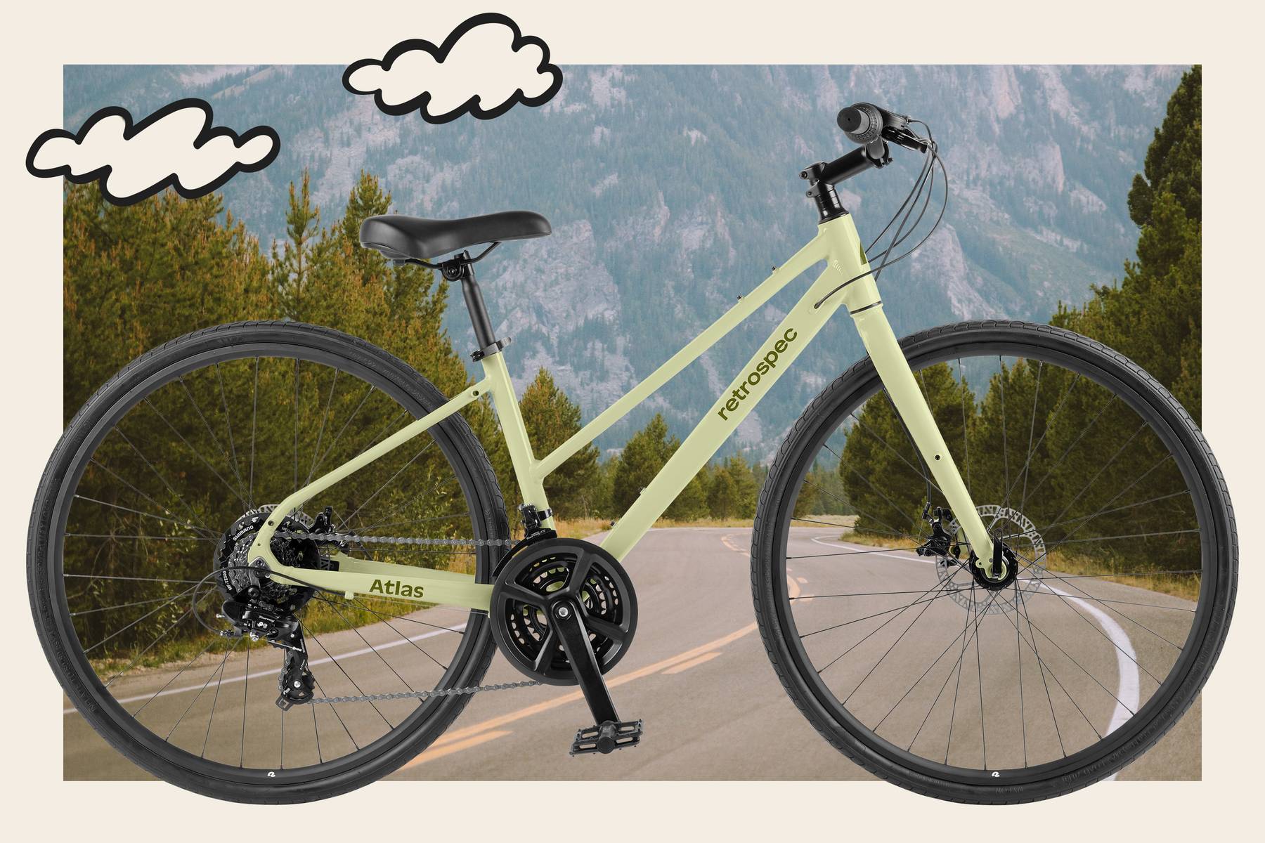 Atlas Fitness Hybrid Bike - 21 Speed | Retrospec
