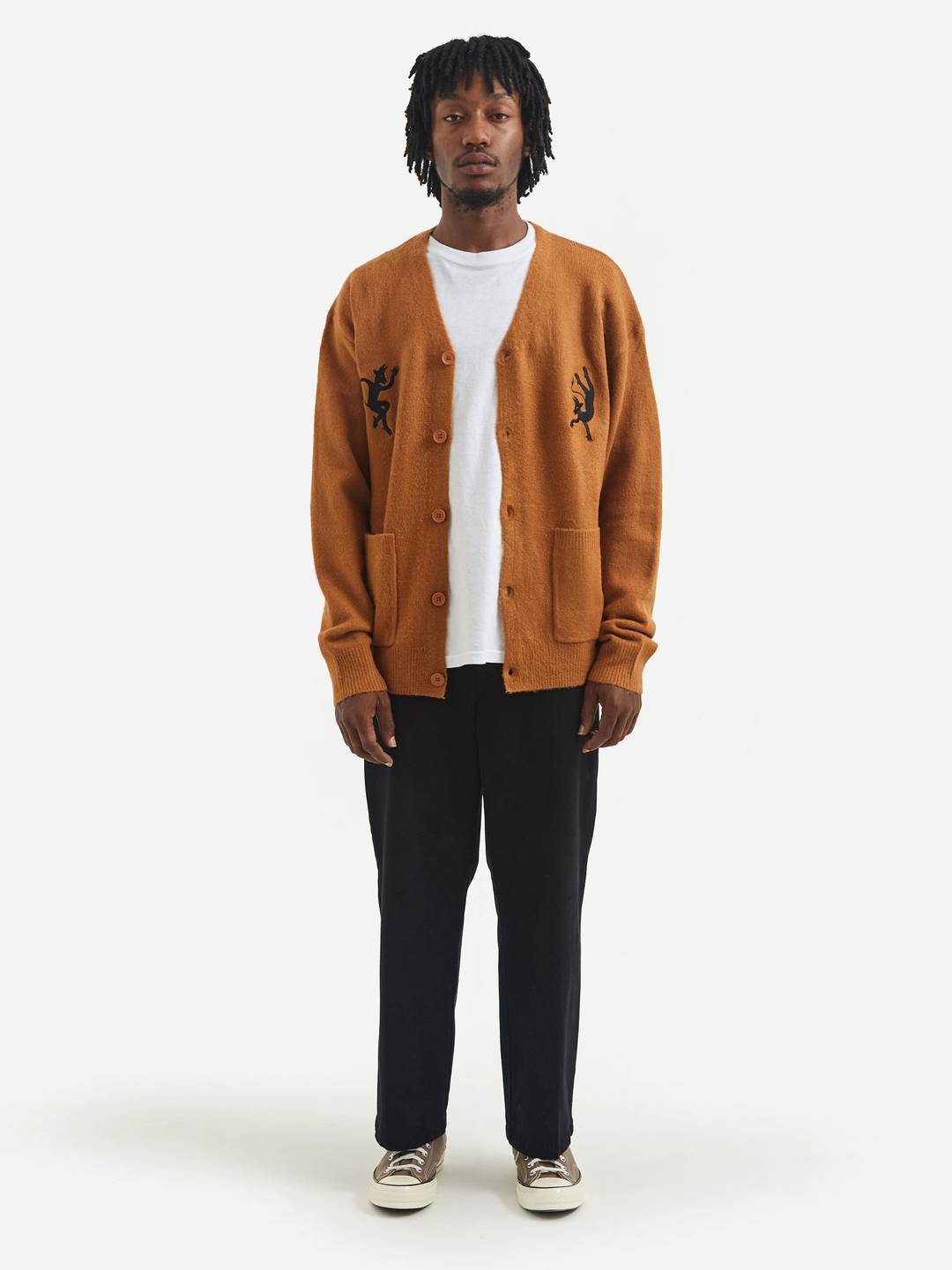 Heresy Trickster Cardigan - Rust – Goodhood