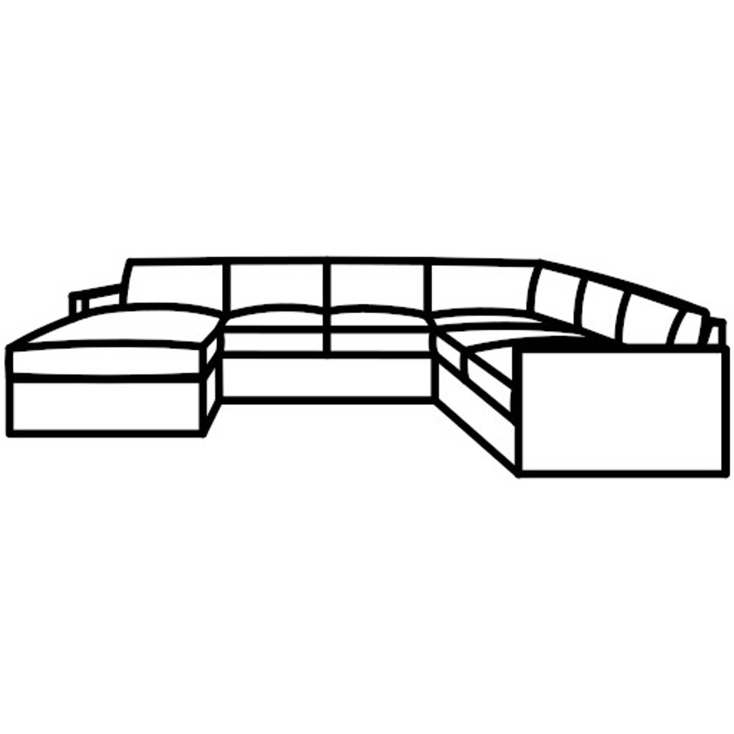 Daphne Extra Deep U Shaped Sectional Couch with Cloud Sofa Chaise