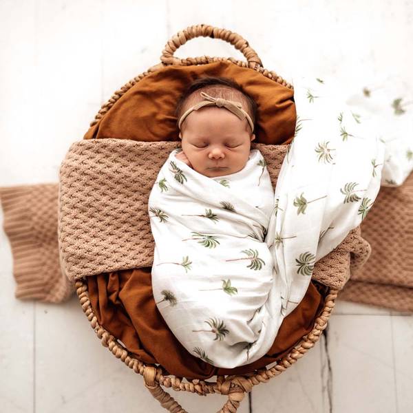 Green Palm Organic Muslin Wrap | Snuggle Hunny