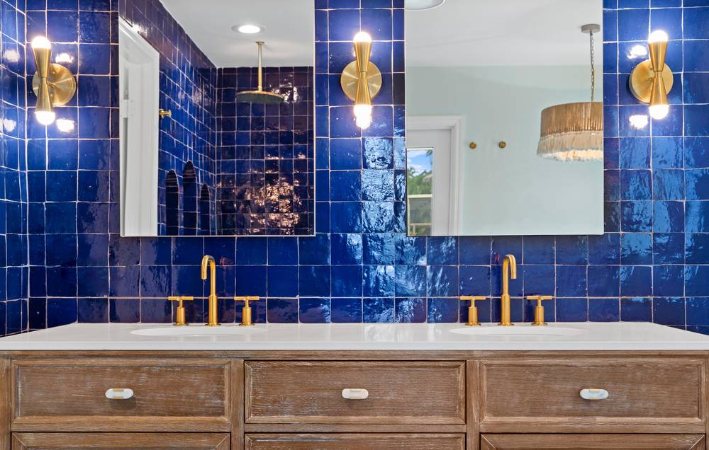 zellige tiles | ancient sea dark blue 4" square – clé tile