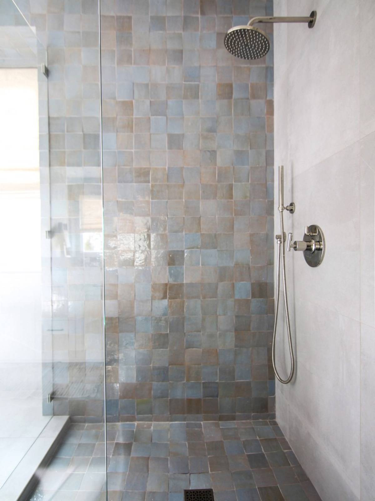 zellige tiles | shattered pearl blue 4" square | clé – clé tile