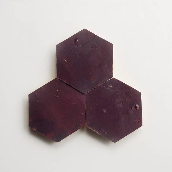 deep purple zellige tile | midnight port hexagon | clé – clé tile
