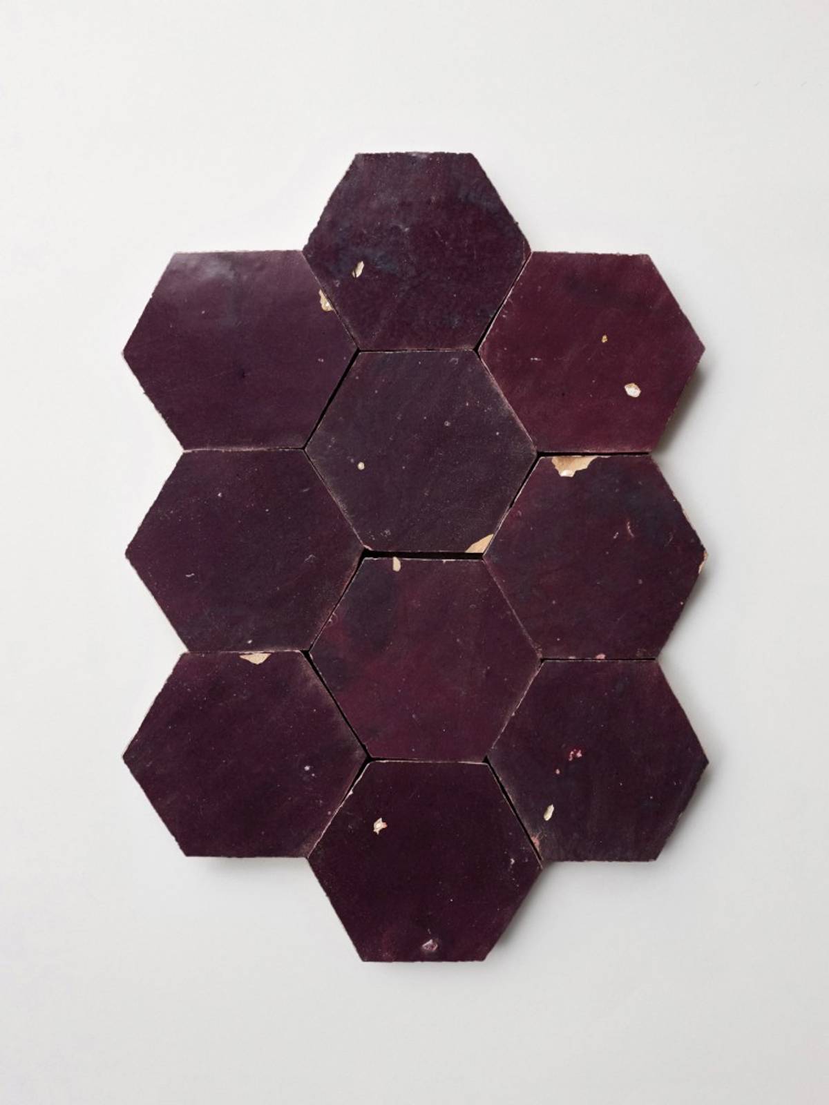 deep purple zellige tile | midnight port hexagon | clé – clé tile