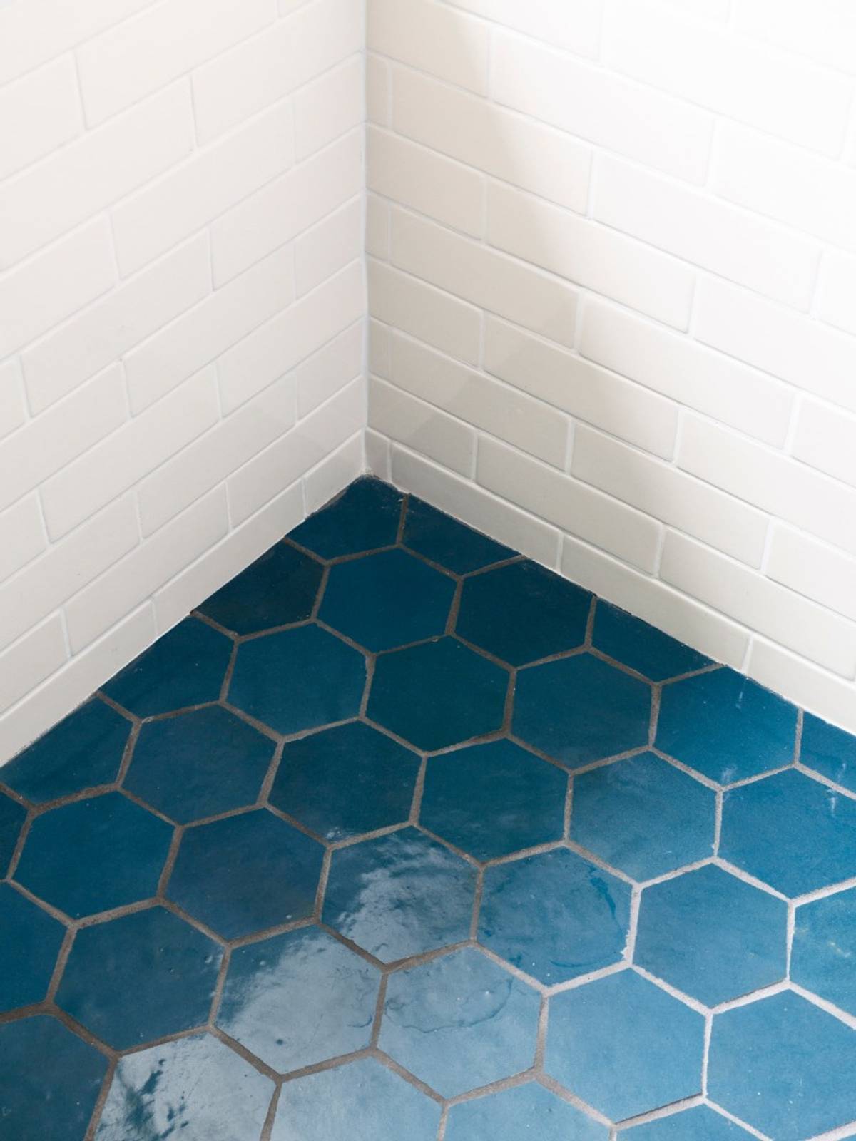 zellige tile | dark teal | fired opal hexagon | clé – clé tile